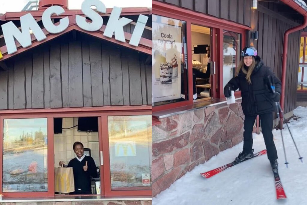 Neste McDonald’s, o drive-thru só vale para quem é fera no ski; vídeo ...